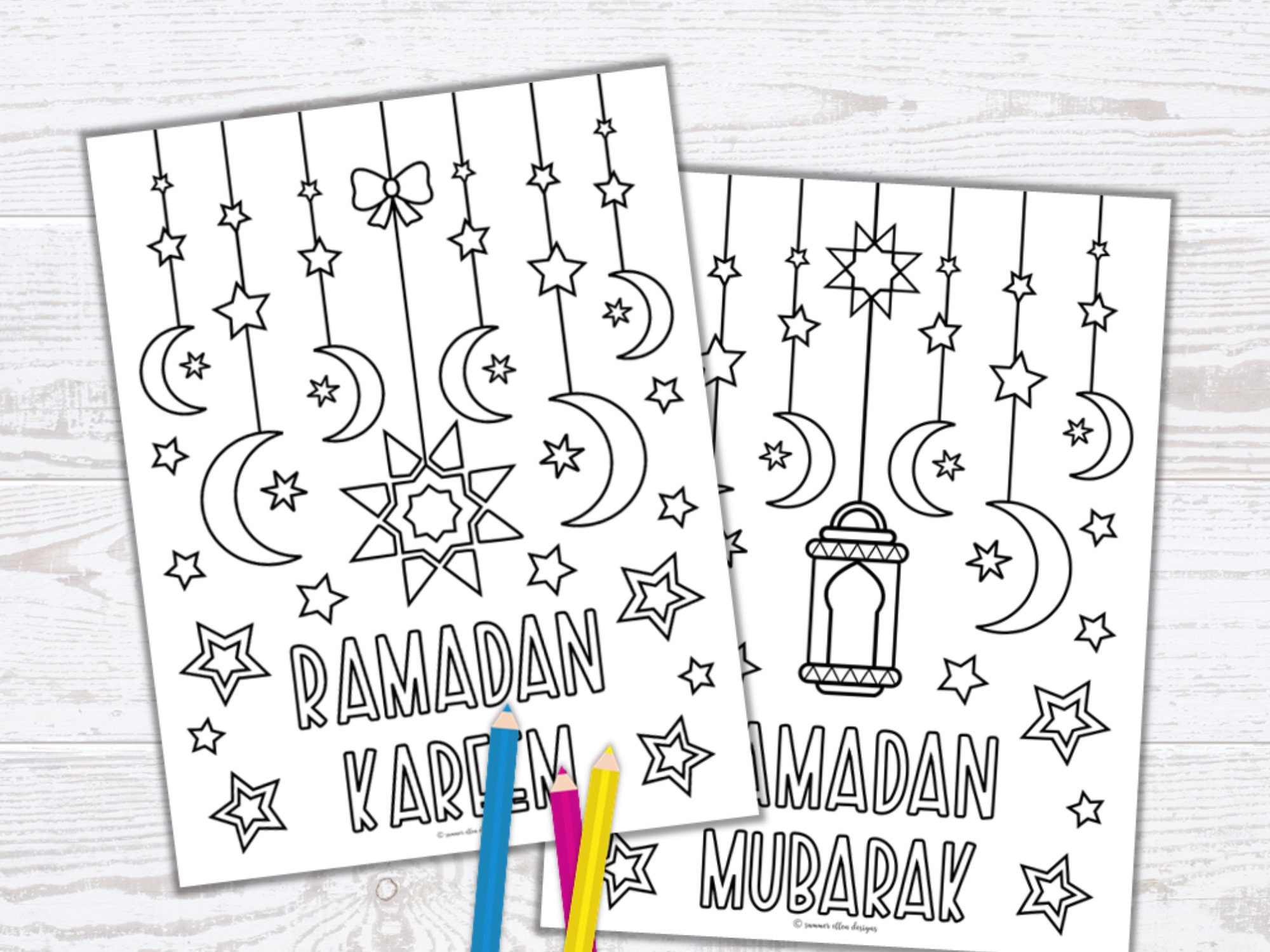 Ramadan Coloring Pages: Kids & Adults - Islamic Art (PDF Instant ...