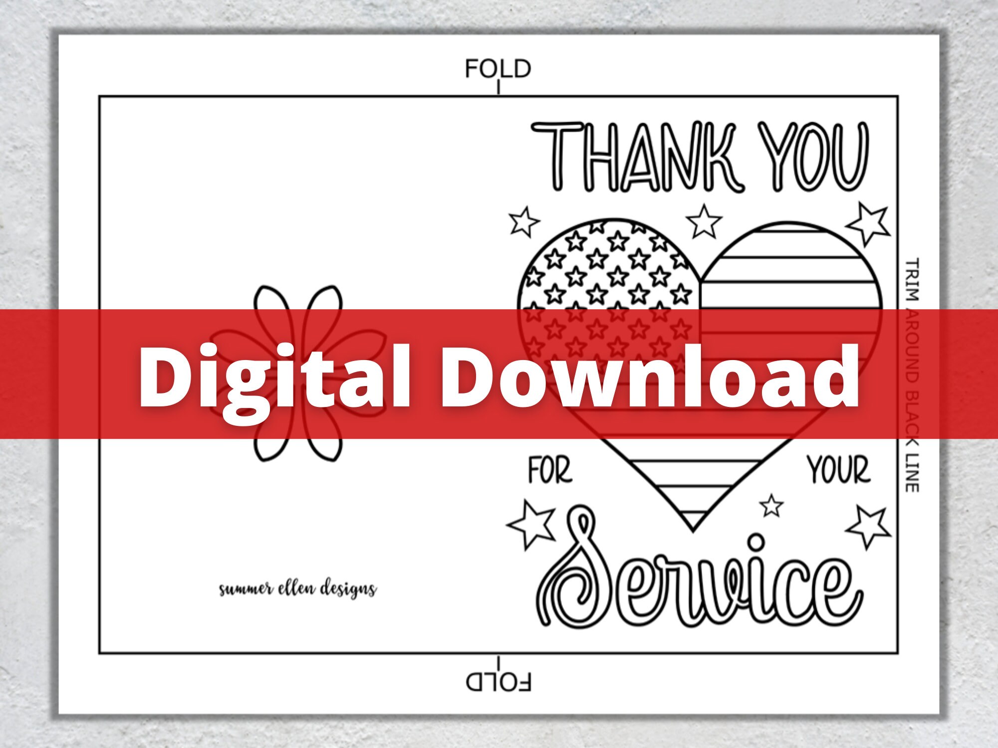 Veterans Day Coloring Card: Thank You Veteran - Kids Craft (PDF Instant ...