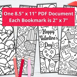 Valentine's Day Coloring Bookmarks - Digital Bookmarks to Color ...