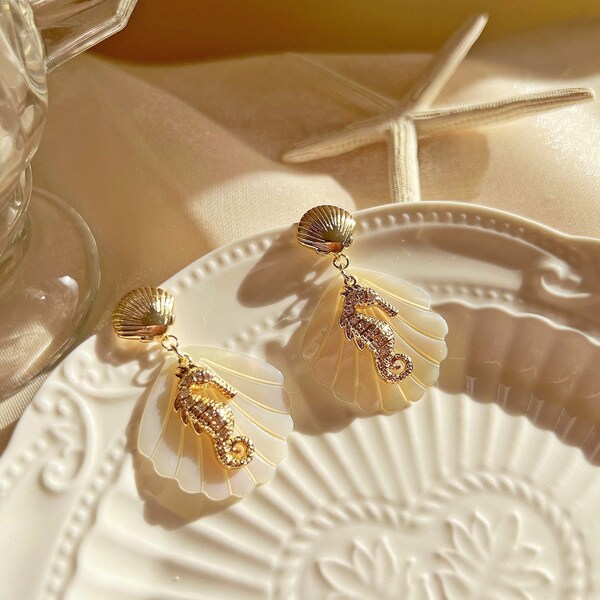 Seashell Earrings - Etsy