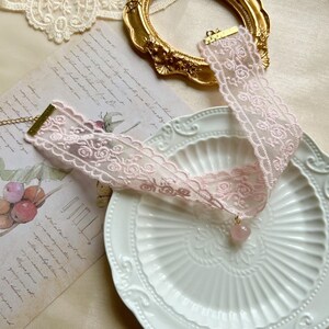 Pink Peach Lace Choker · Light Pink Quartz Choker · Vintage Lace Choker ...