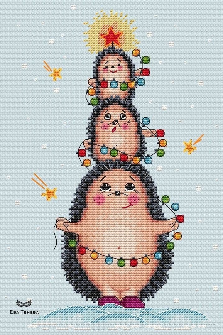 Hedgehogs Cross Stitch Pattern, Hedgehog Family Cross Stitch Pattern - Etsy