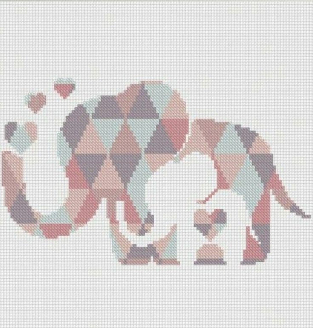 Elephants Cross Stitch Pattern, Colourful Elephants Cross Stitch Pattern - Etsy