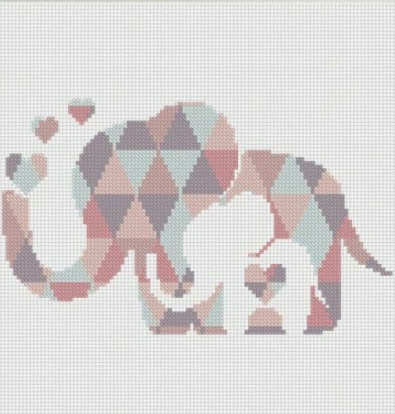 Elephants Cross Stitch Pattern, Colourful Elephants Cross Stitch ...