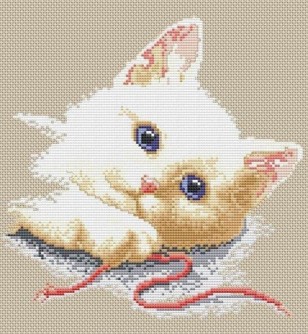 Little Kitten Cross Stitch Pattern, Cat Cross Stitch Pattern, Lovely ...