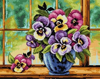 Spring Flowers Cross Stitch Pattern, Flowers Cross Stitch, Flowers in ...
