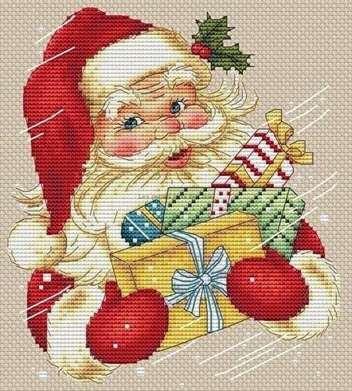 Santa Clause Cross Stitch Pattern, Christmas Cross Stitch, Santa With ...