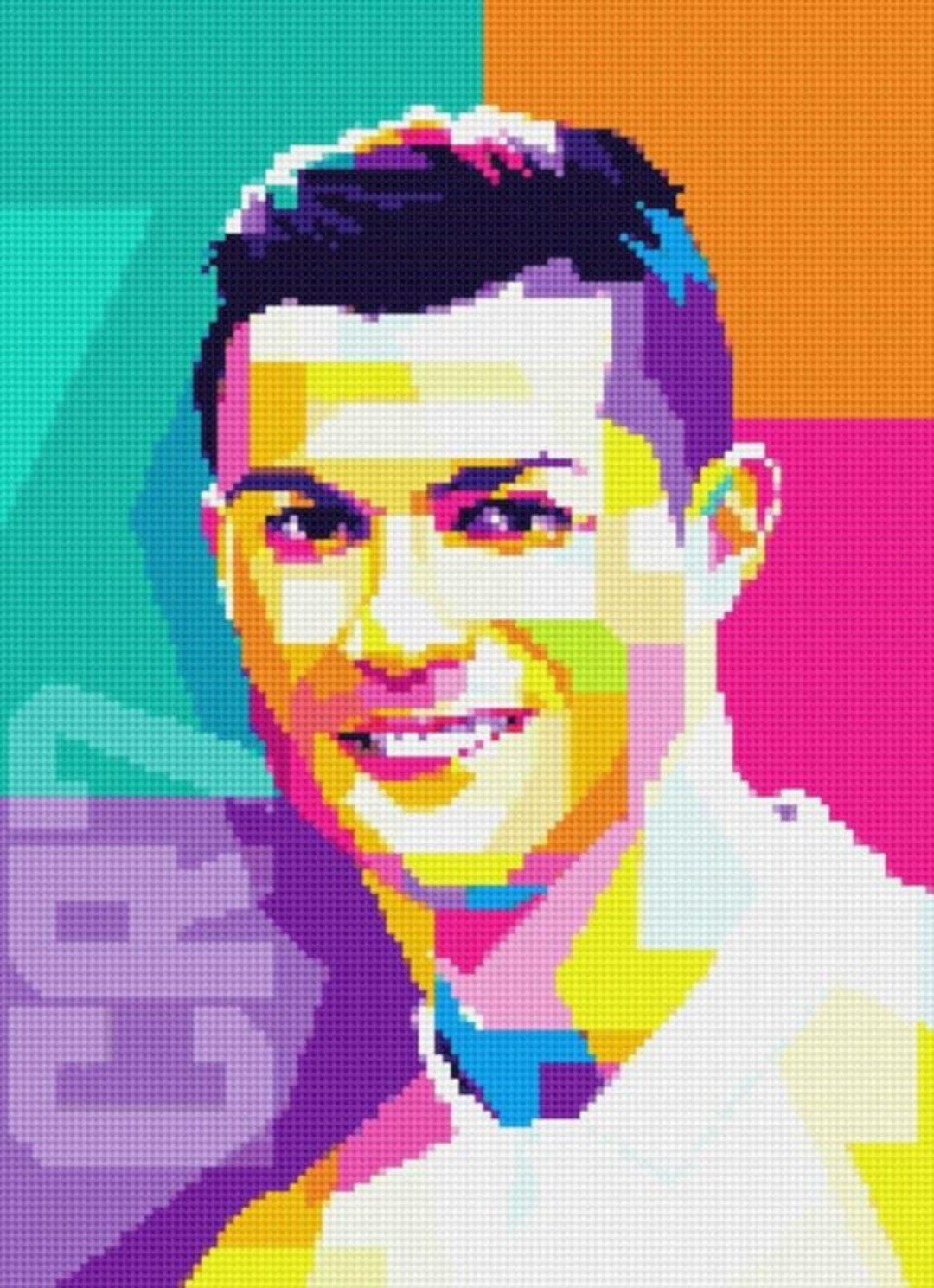 Christiano Ronaldo Cross Stitch Pattern, Football Cross Stitch Pattern ...