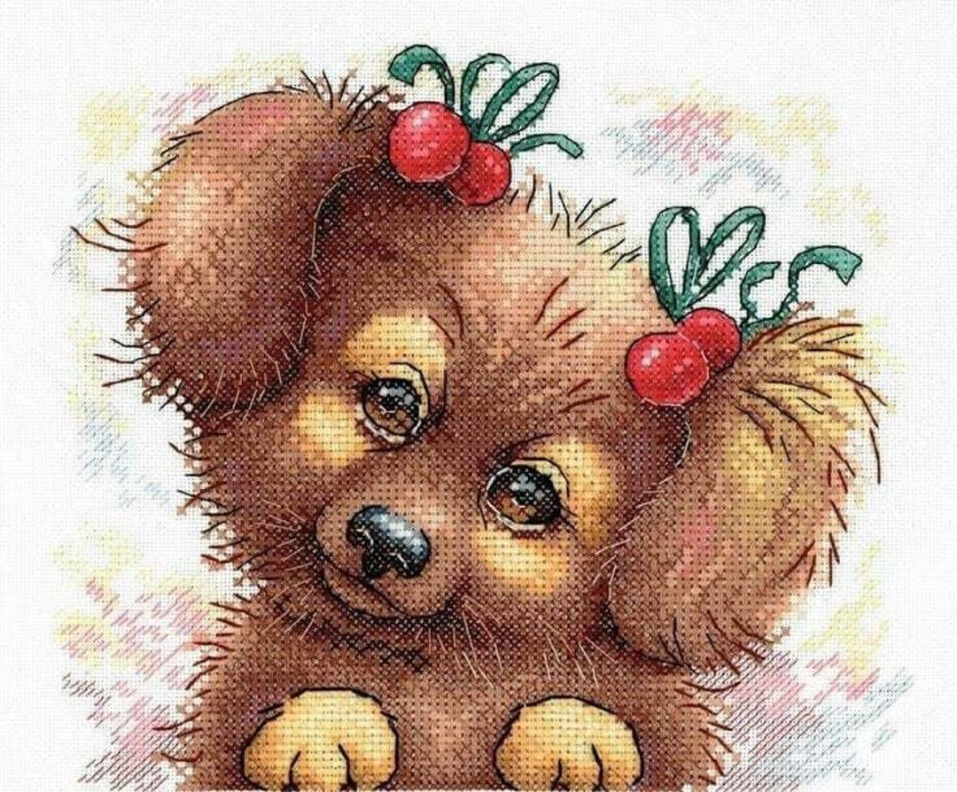 Puppy Cross Stitch Pattern, Lovely Puppy Cross Stitch, Little Dog Cross ...