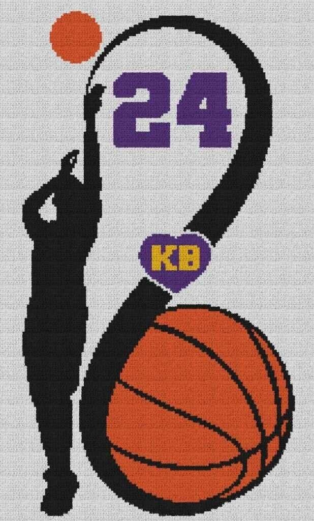 Basketball Cross Stitch Pattern, Kobe Bryant Cross Stitch Pattern ...
