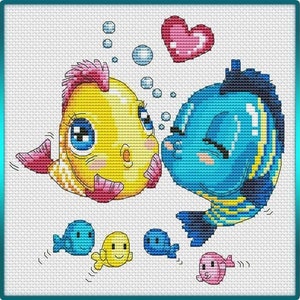 Fish Cross Stitch Pattern, Colourful Fish Cross Stitch Pattern - Etsy