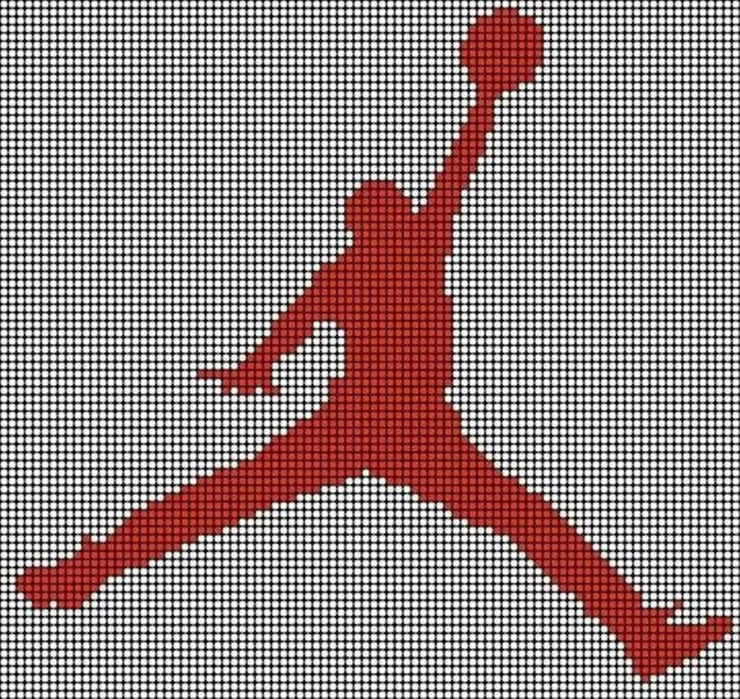 Jordan Logo Cross Stitch Pattern, Jordan Cross Stitch, Basketball Cross ...