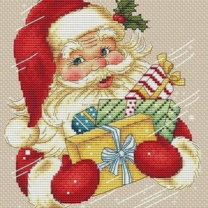Santa Clause Cross Stitch Pattern, Christmas Cross Stitch, Santa With ...
