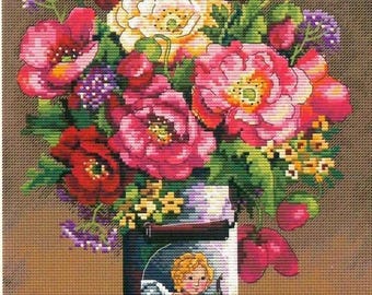 Spring Flowers Cross Stitch Pattern, Flowers Cross Stitch, Flowers in ...
