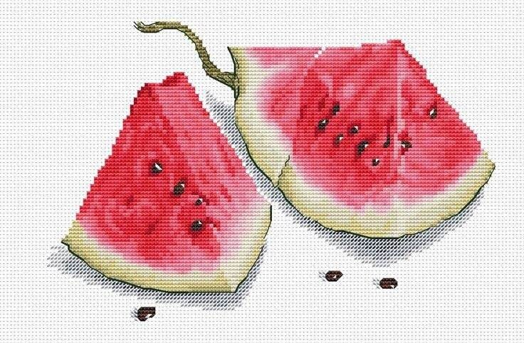 Watermelon Cross Stitch Pattern, Fruit Cross Stitch Pattern - Etsy
