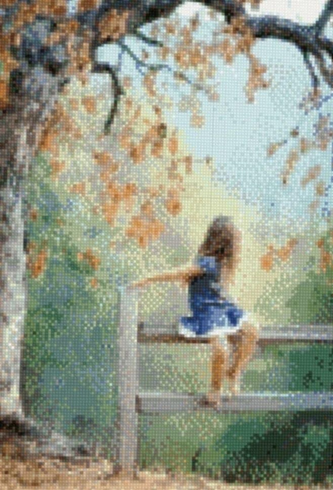 Little Girl Cross Stitch Pattern, Little Girl in Nature Cross Stitch ...