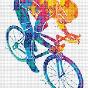 Cyclist Cross Stitch Pattern, Bicycle Cross Stitch Pattern - Etsy