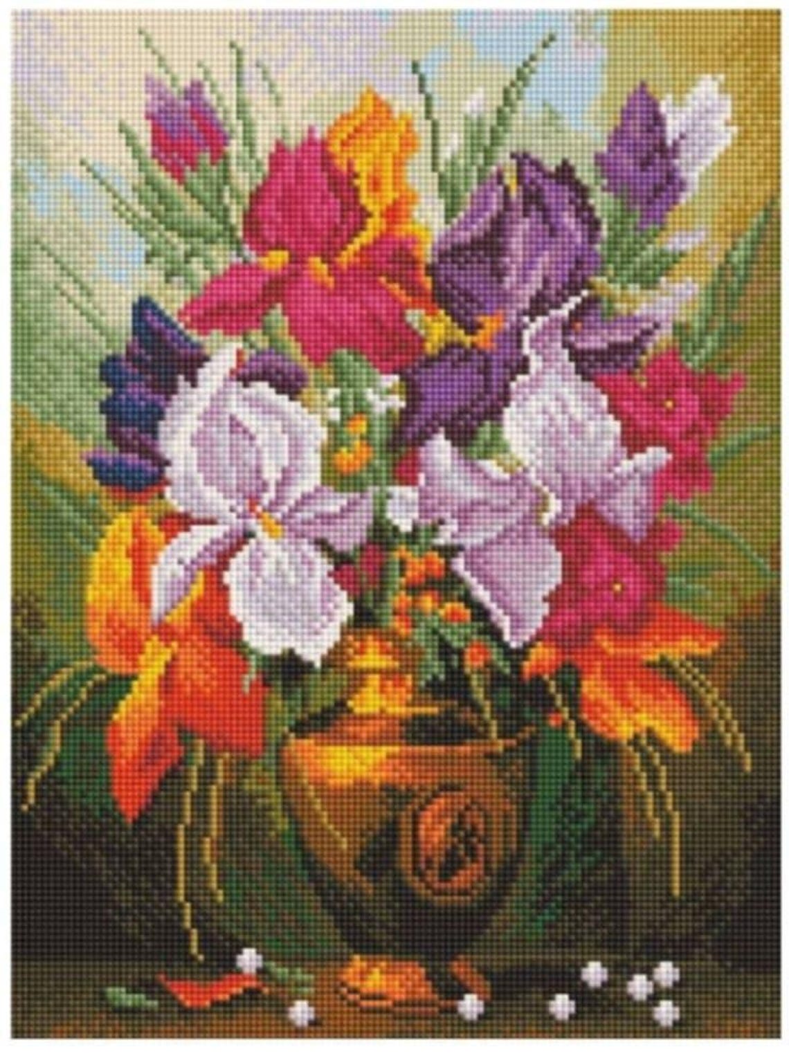 Flowers Cross Stitch Pattern, Spring Flowers Cross Stitch, Flowers in ...