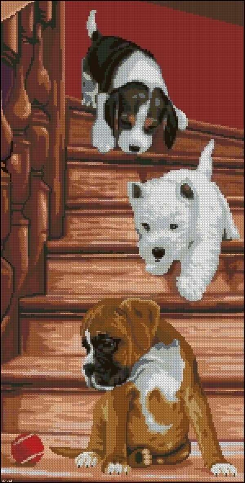 Puppies Cross Stitch Pattern, Dogs Cross Stitch Pattern - Etsy