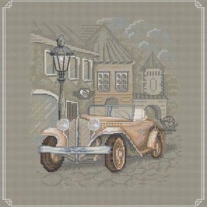Retro Car Cross Stitch Pattern, Vintage Car Cross Stitch Pattern - Etsy