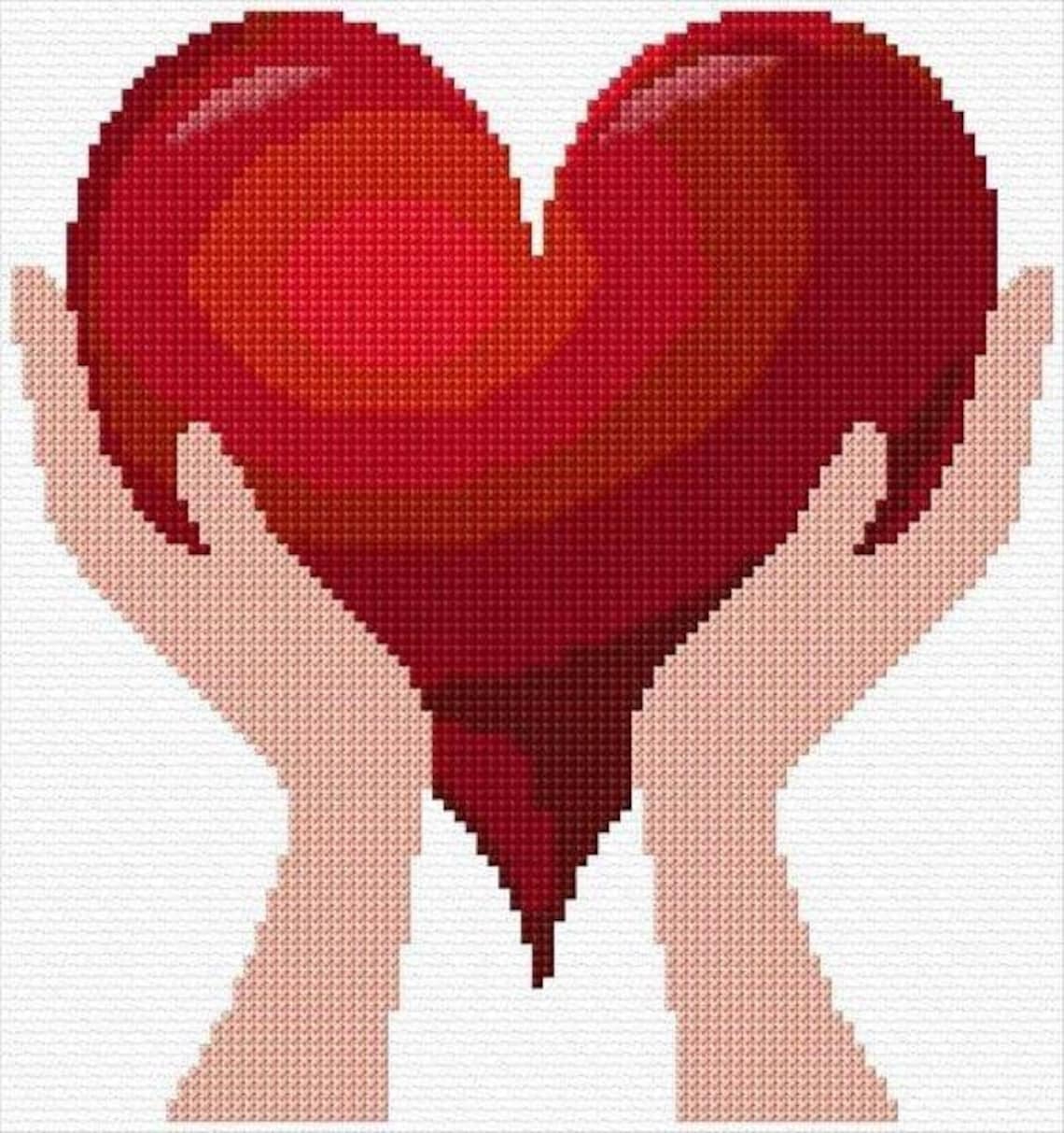 Heart Cross Stitch Pattern, Love Cross Stitch, Valentine's Day Gift ...