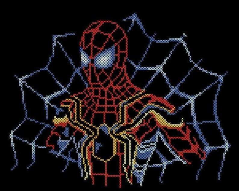 Spider Man Cross Stitch Pattern - Etsy