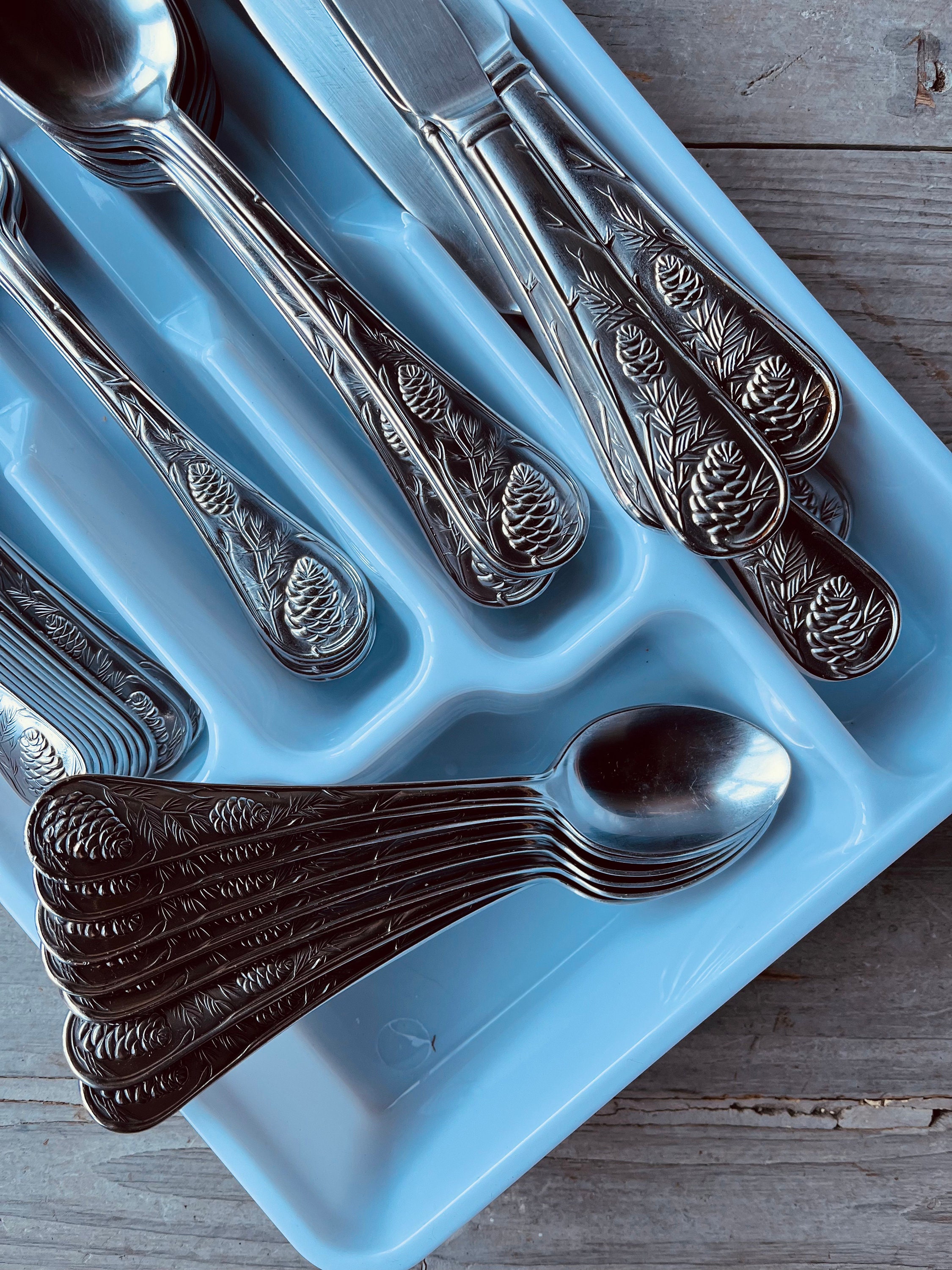 Cambridge Stainless Pine Cone Flatware | Vintage Stainless Steel Pine ...