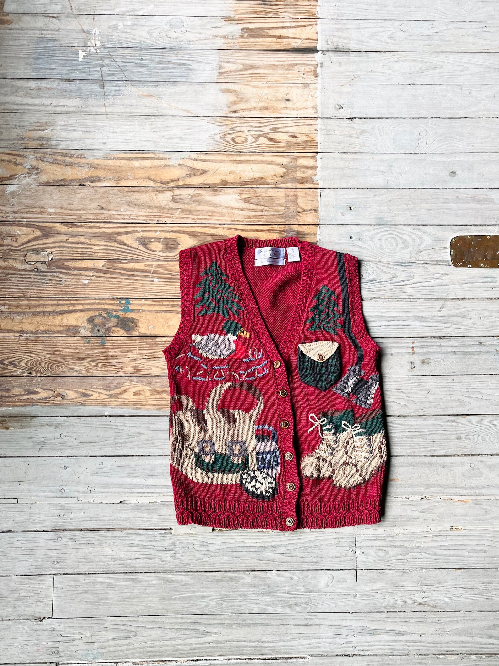 Vintage Hiking Knit Vest | Adorable Chunky Vintage Knitted Vest - Etsy
