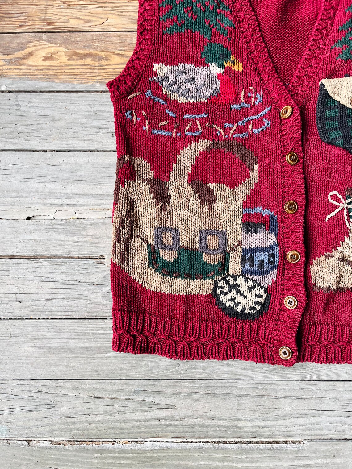 Vintage Hiking Knit Vest | Adorable Chunky Vintage Knitted Vest - Etsy