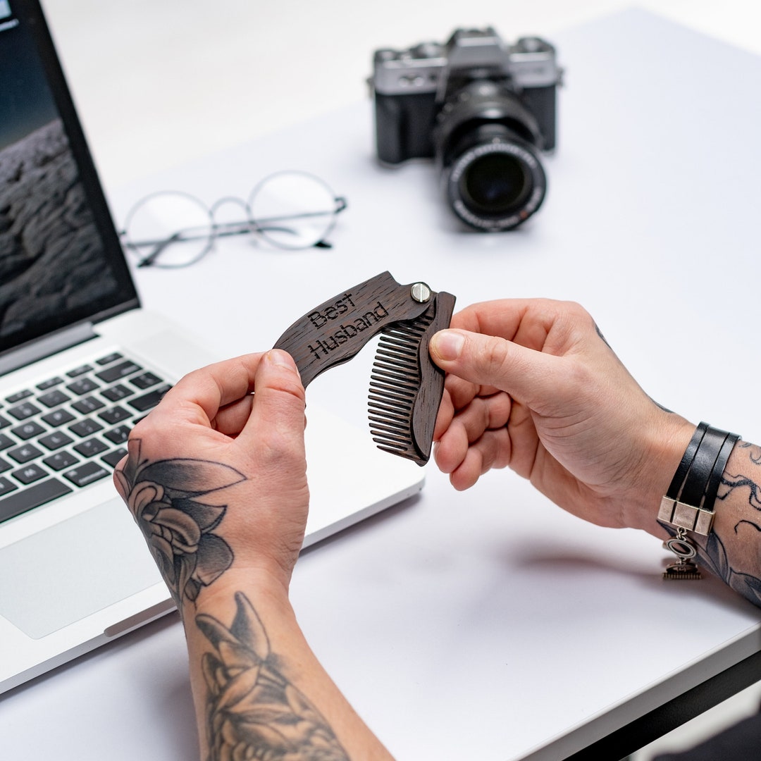 Fold Beard Comb, Husband Birthday Gift, Personalized Gift for Him ...