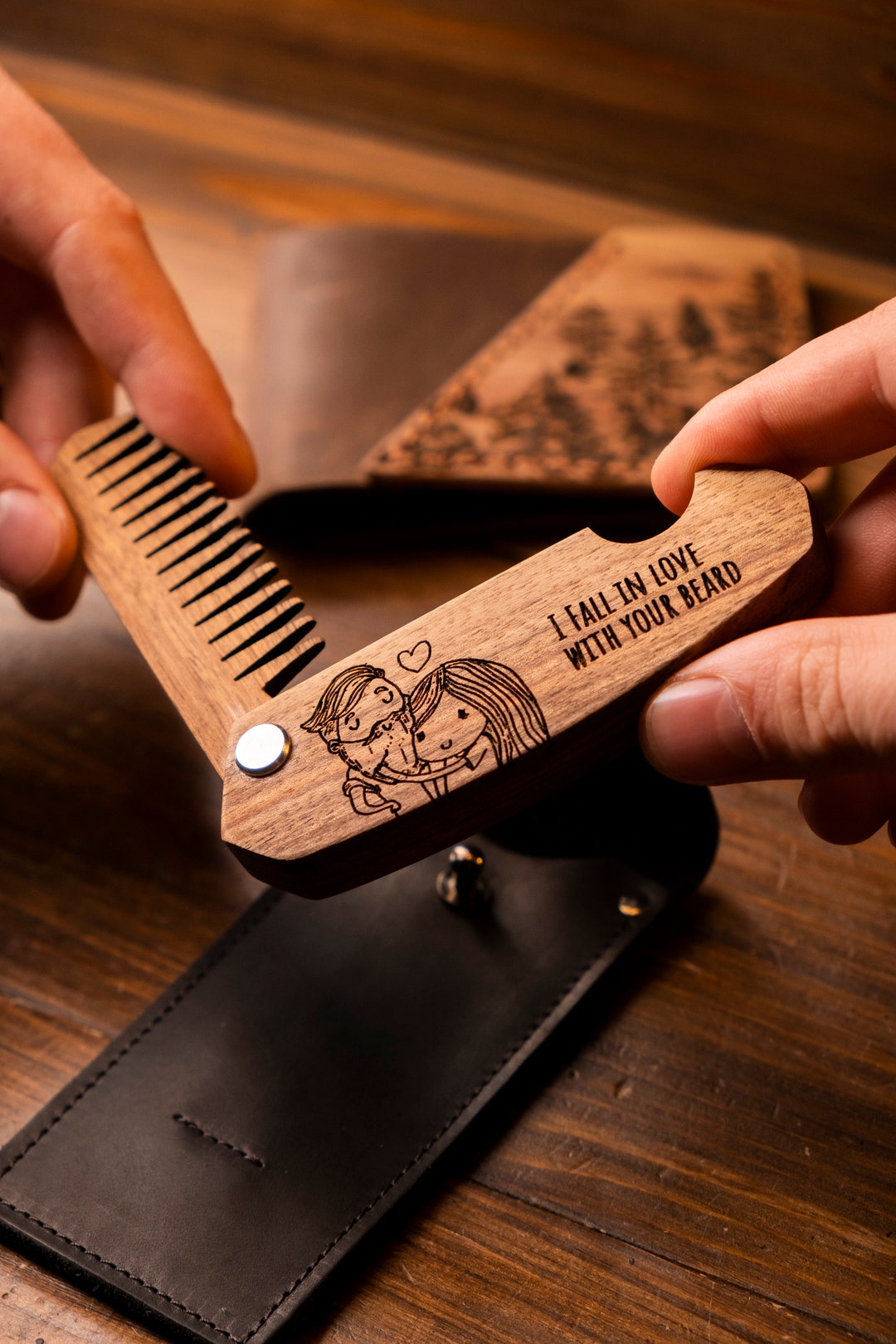 I Fall in Love Engraved Comb, Personalized Wooden Comb, Gift for Loved ...