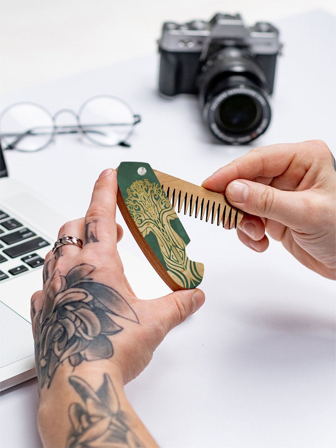 Fold Beard Comb, Beard Care, Beard Gift for Boyfriend, Man Gift for Him ...