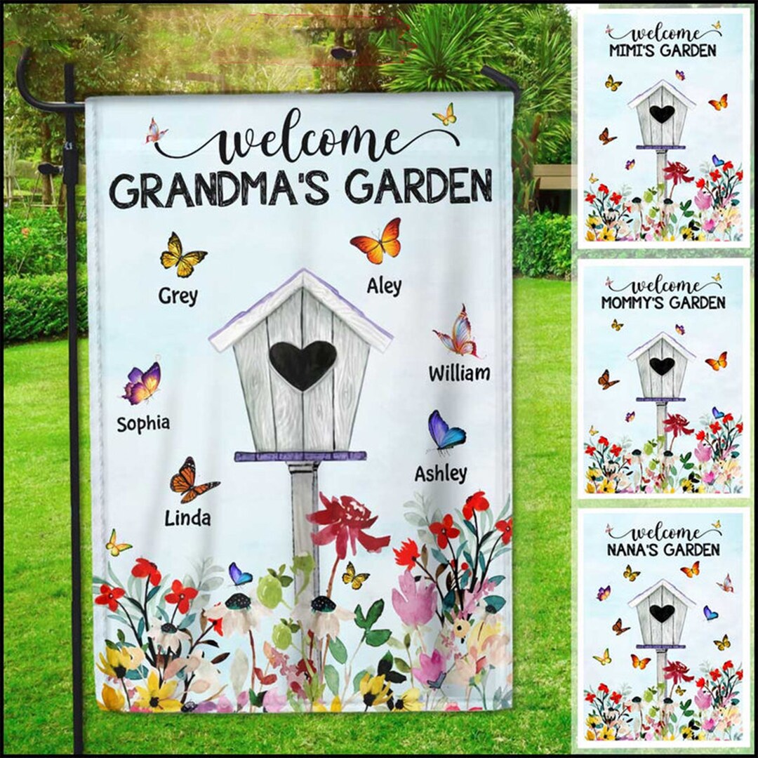 Welcome Grandma's Garden With Butterfly Grandkids Personalized Mimi ...