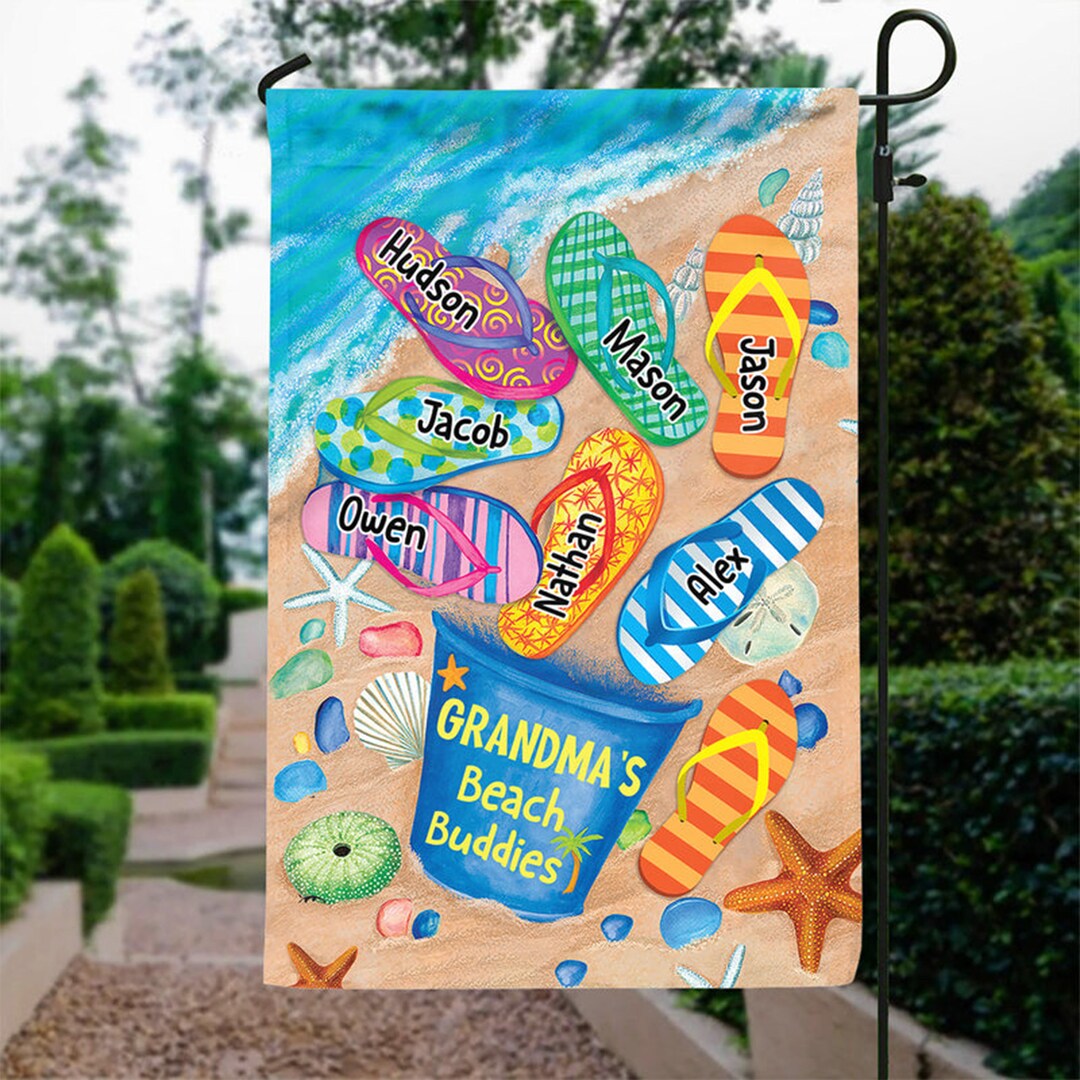 Nana's Beach Buddies Summer Flip Flop Personalized Flag Perfect Gifts ...