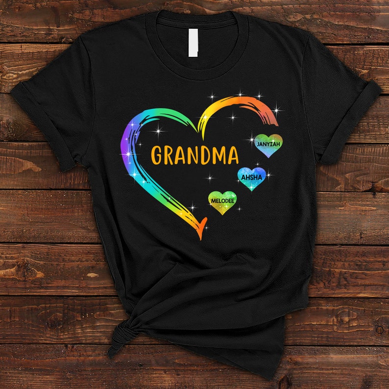 Grandma Mom Heart Colorfull PNG, Grandma Heart With 3 Heart Colorful ...