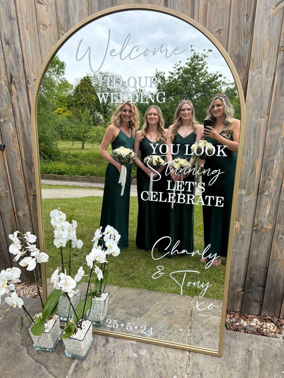 Selfie Wedding Mirror Sticker - Personalised Names, Selfie Mirror ...