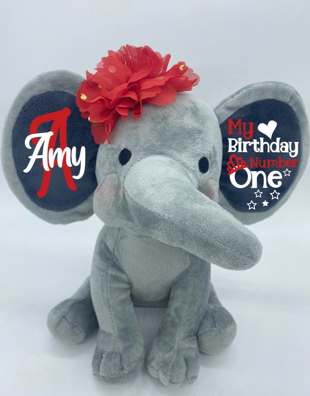 Personalized First Birthday Gift, Number One, Birthday Stuffed Animal ...