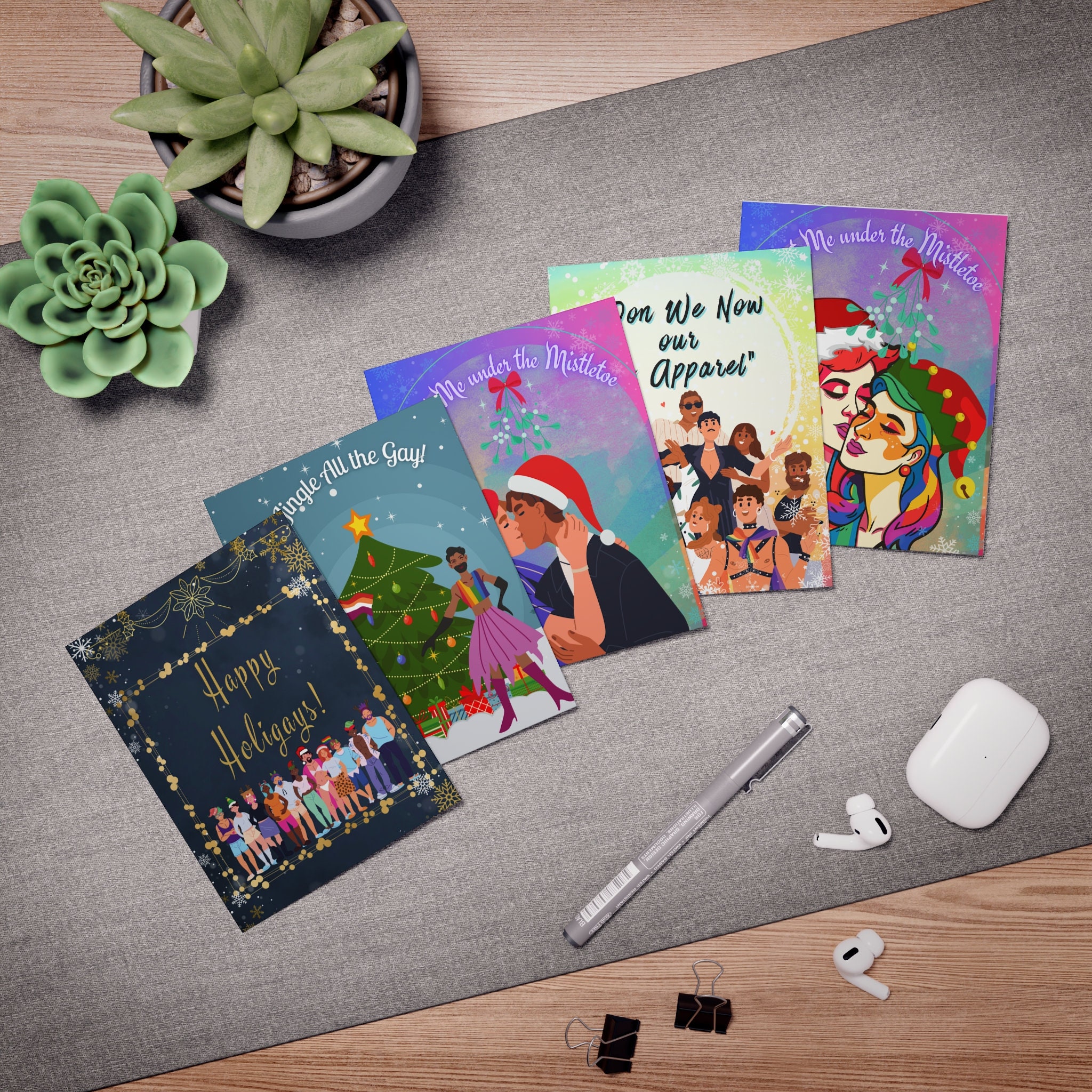 LGBTQ Holiday Cards 5 Variety Pack of gay Holiday Cards ,queer ...