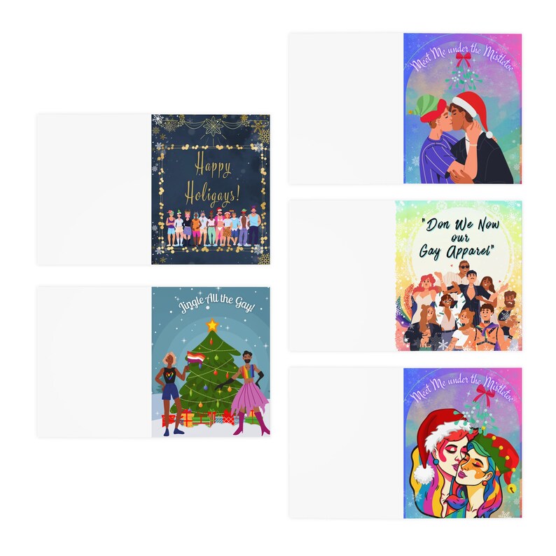 LGBTQ Holiday Cards 5 Variety Pack of gay Holiday Cards ,queer ...