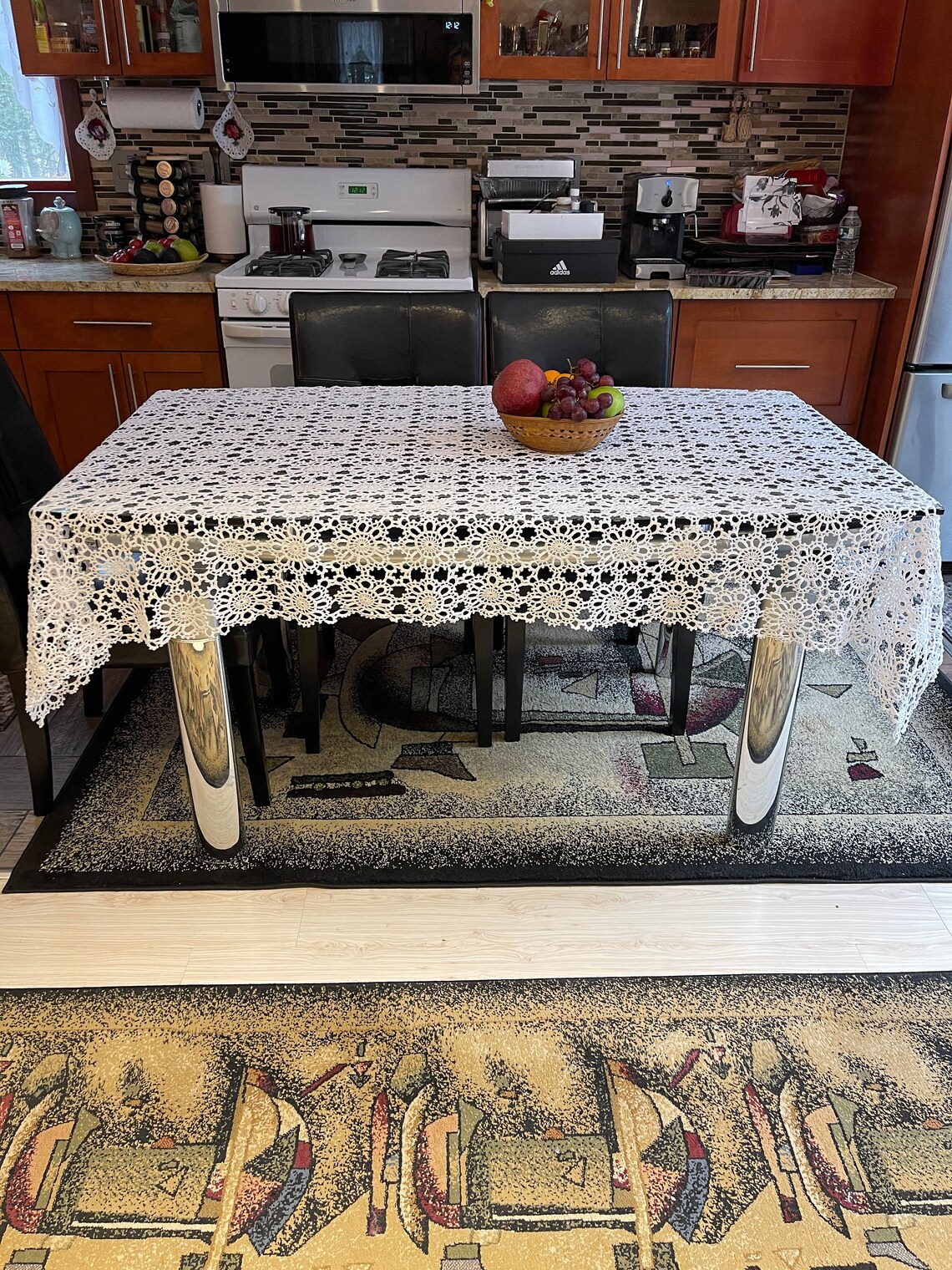 85x50 Inches Tablecloth Handmade Thin 100% Cotton Family Dinner ...