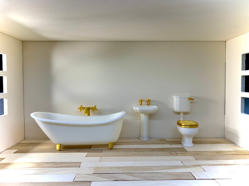 Luxurious Retro Bathroom Collection 1/12 Scale Miniature Bath | Etsy