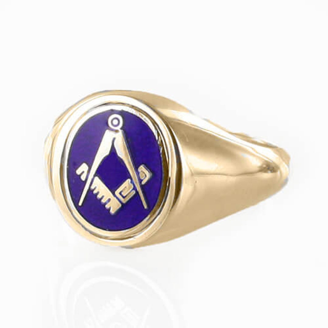 Blue Reversible 9ct Gold Square and Compass Masonic Ring - Etsy