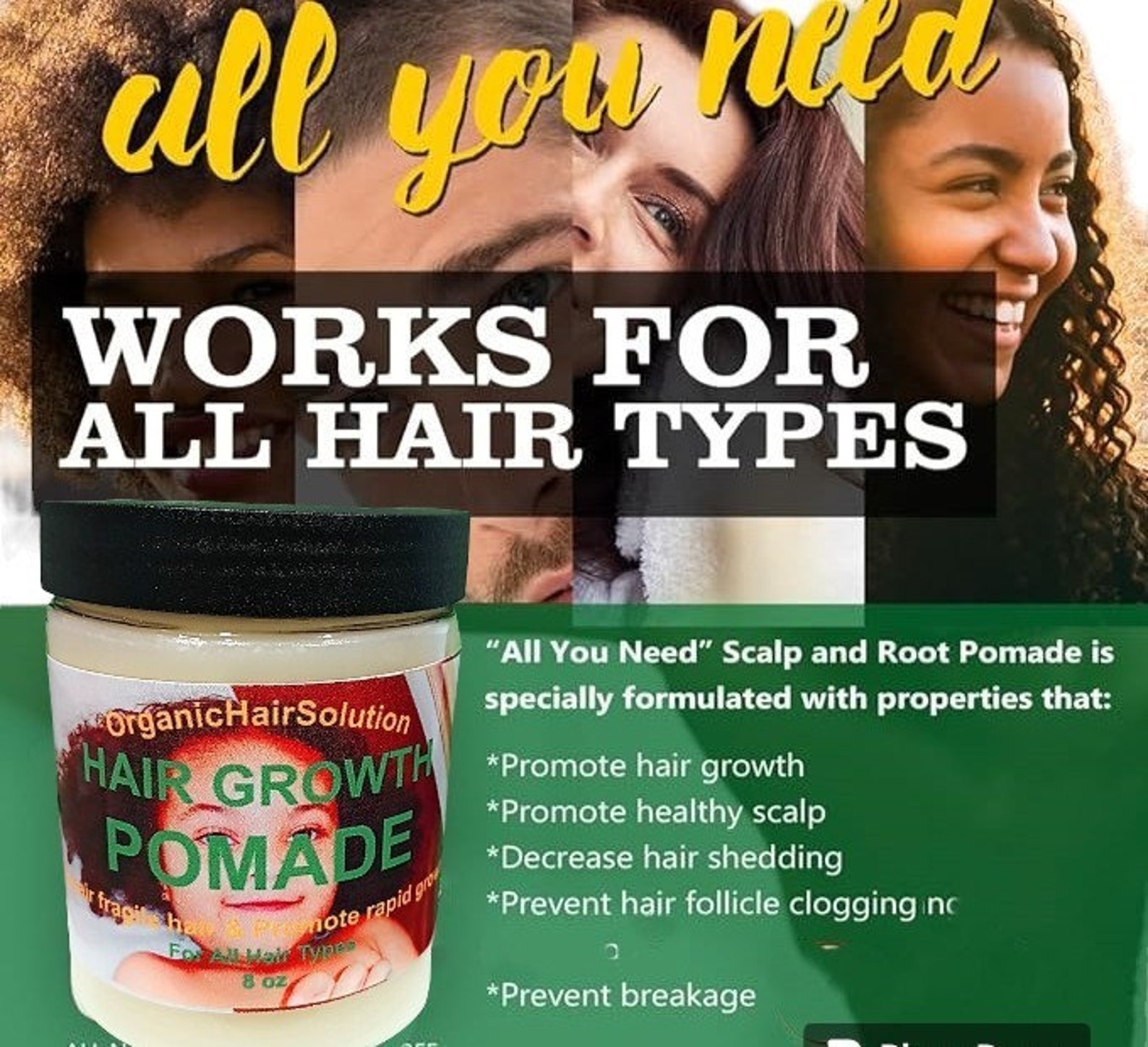 Organic Hair Solution- Kids Hair Care Set -pomade+shampoo+conditioner ...