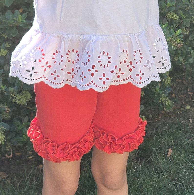 Ruffle Shorts Red Yellow Blue Little Girls Shorts, Cotton Toddler ...