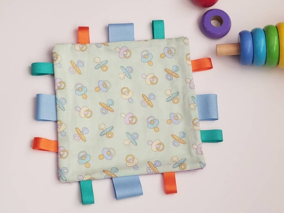 Baby Sensory Tag Blanket: Gender Neutral Cotton Lovey - Etsy