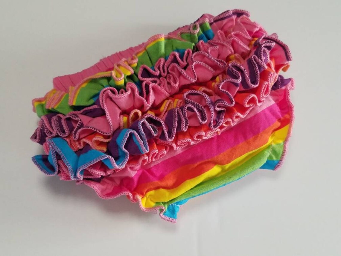 Rainbow Baby Ruffle Bloomer, Diaper Cover, Baby Rainbow Ruffle Pants ...