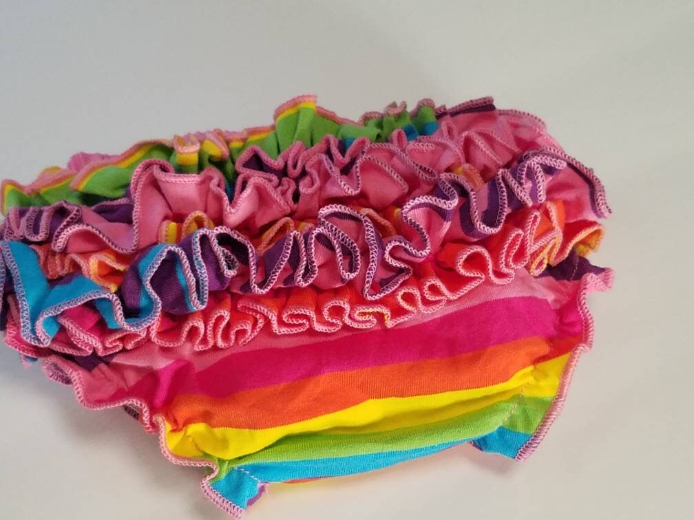 Rainbow Baby Ruffle Bloomer, Diaper Cover, Baby Rainbow Ruffle Pants ...