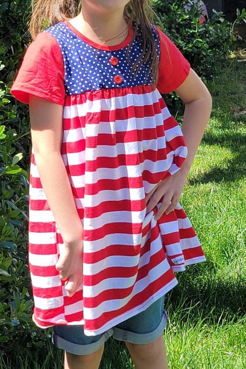 Red White and Blue Polka Dot Little Girls Dress Patriotic - Etsy