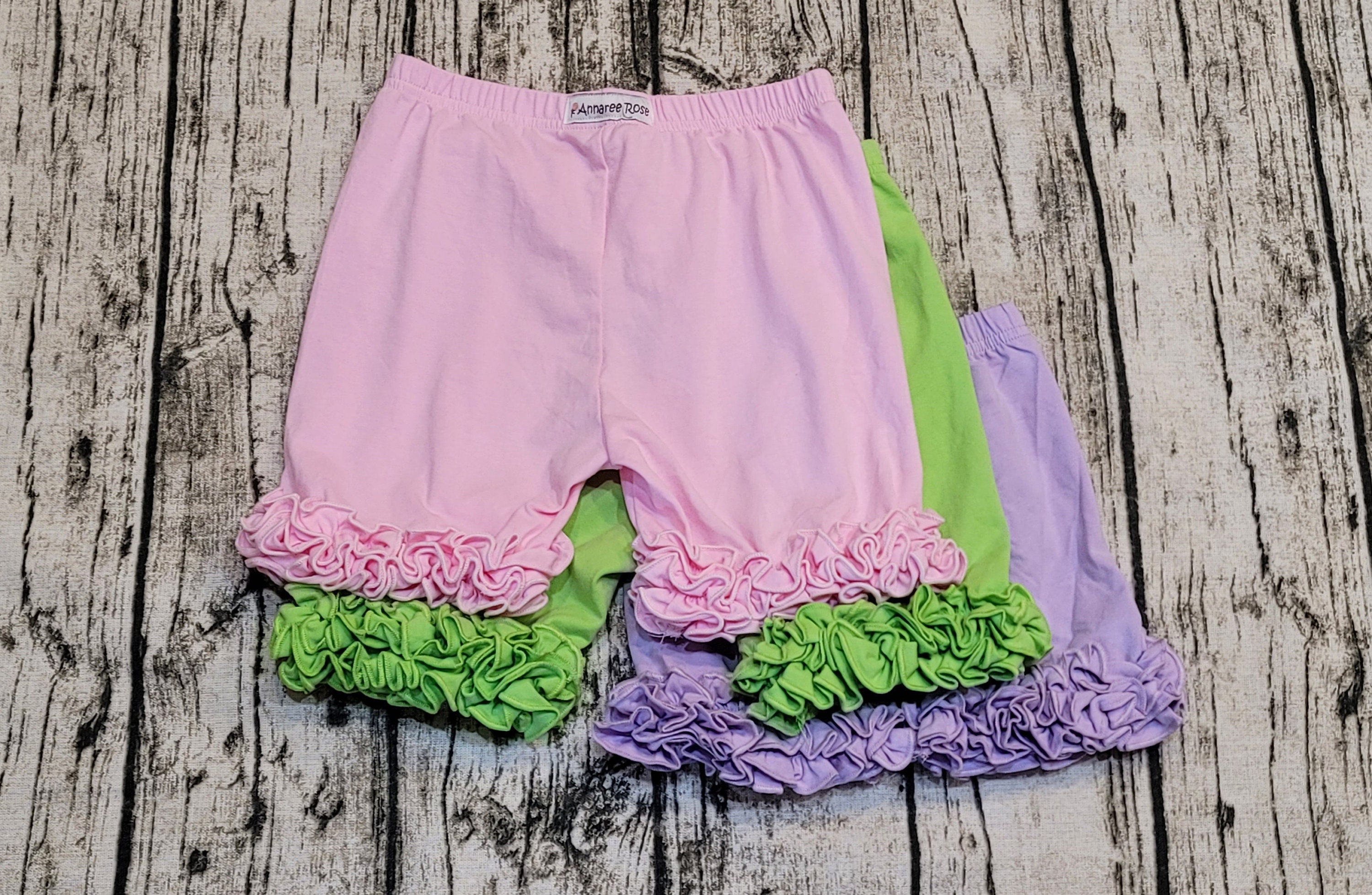 Ruffle Shorts Lavender, Pink, Light Green Little Girls Playground ...
