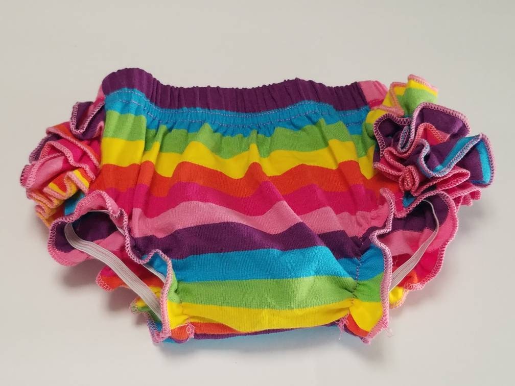 Rainbow Baby Ruffle Bloomer, Diaper Cover, Baby Rainbow Ruffle Pants ...